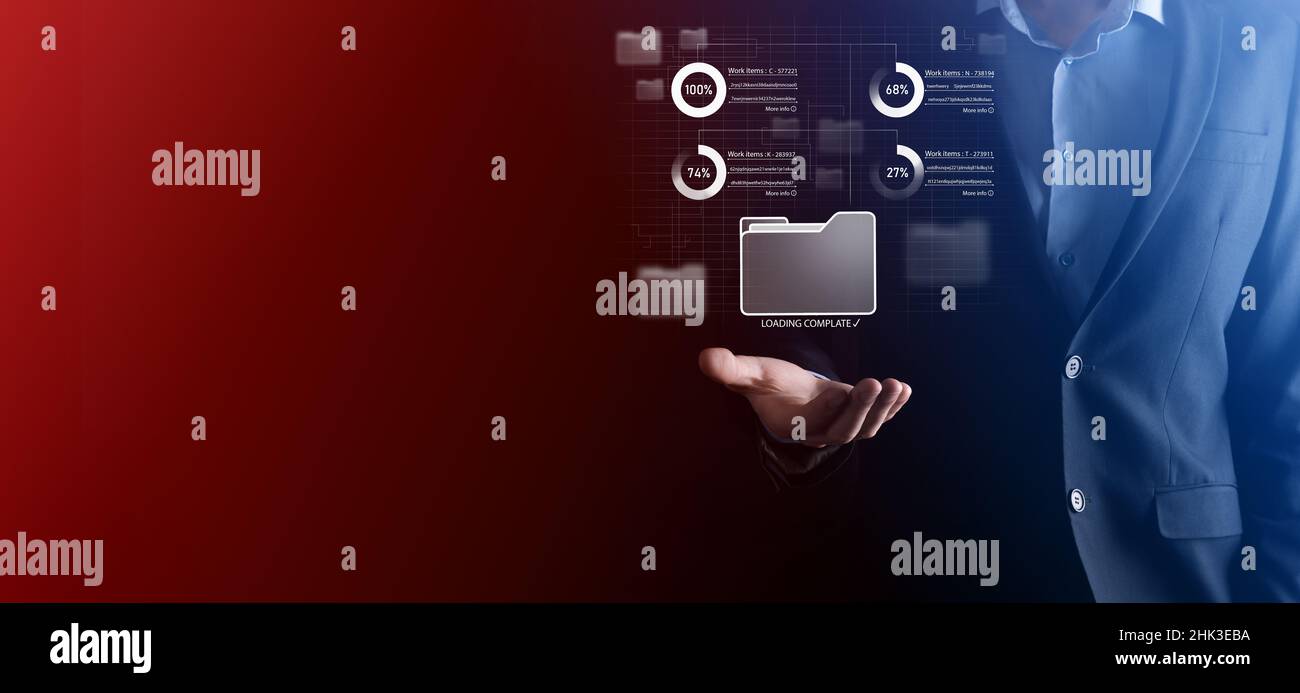 Business developer hand using board framework on virtual modern ...