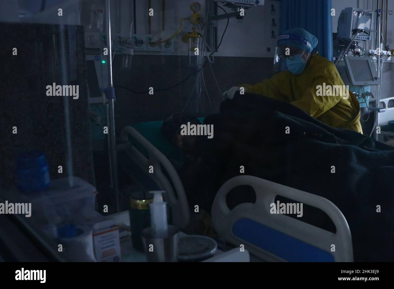 February 2, 2022, Kathmandu, 03-Bagmati, Nepal: A nurse working at Teku ...