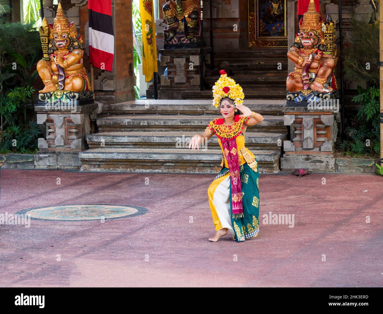 Indonesia, Bali, Ubud. Traditional Balinese Legong dancers performing ...