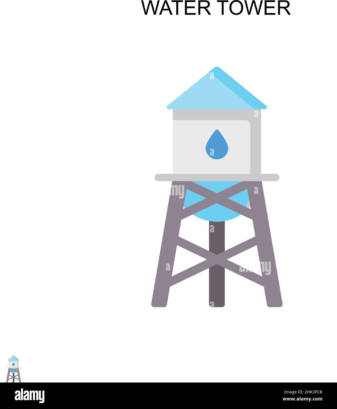 Water tower Simple vector icon. Illustration symbol design template for ...