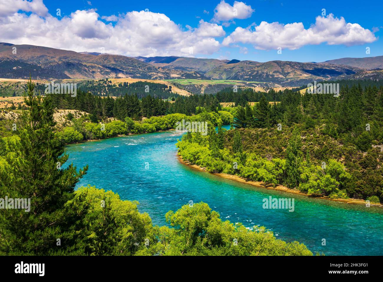 The Clutha River, Central Otago, South Island, New Zealand Stock Photo ...