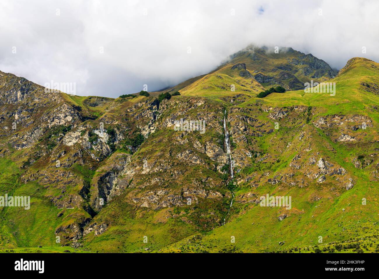 Twin Falls and Treble Cone, Wanaka, Otago, South Island, New Zealand ...
