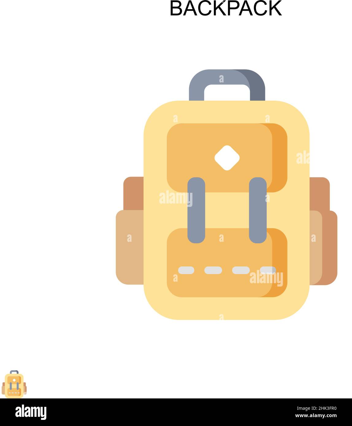 Backpack Simple vector icon. Illustration symbol design template for ...