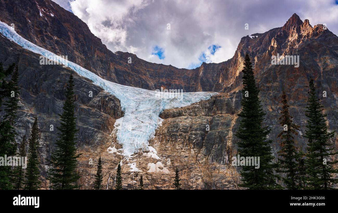 Angel Glacier and Cavell Lake, Mount Edith Cavell, Jasper National Park ...