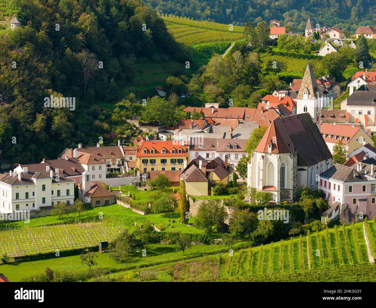 Historic village Spitz located in wine-growing area, UNESCO World ...