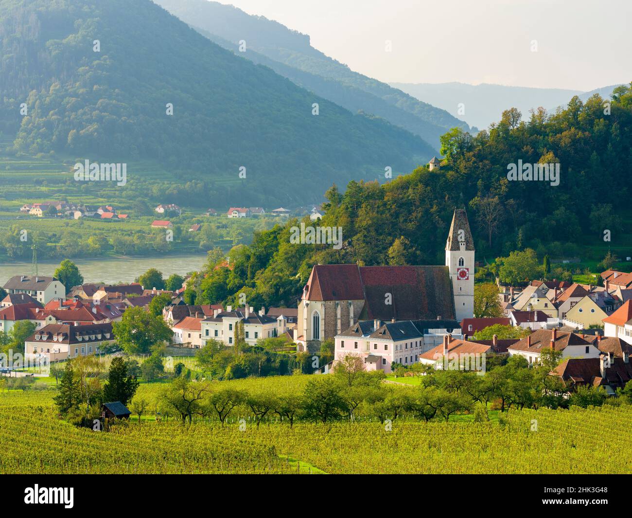 Historic village Spitz located in wine-growing area, UNESCO World ...