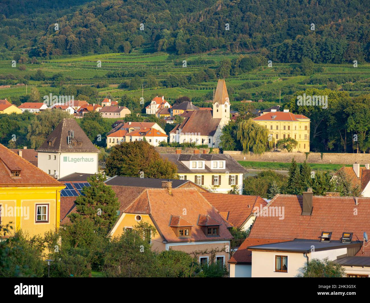 Historic village Spitz located in wine-growing area, UNESCO World ...
