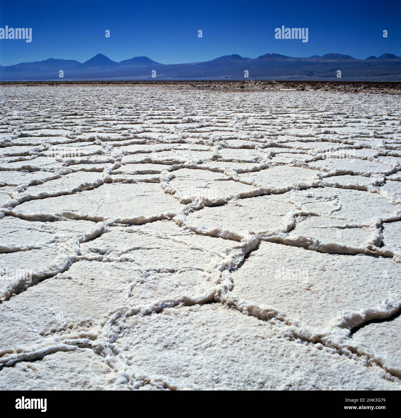 Salt lake (Salar de Atacama) in Atacama desert by San Pedro de Atacama ...