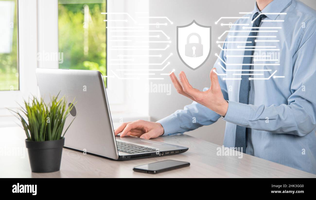 Protection network security computer and safe your data concept ...