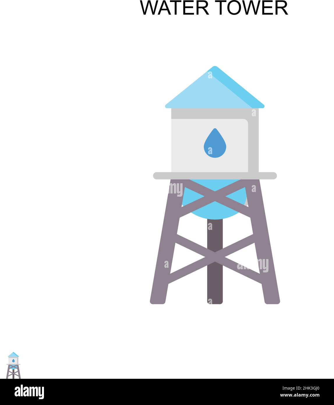 Water tower Simple vector icon. Illustration symbol design template for ...