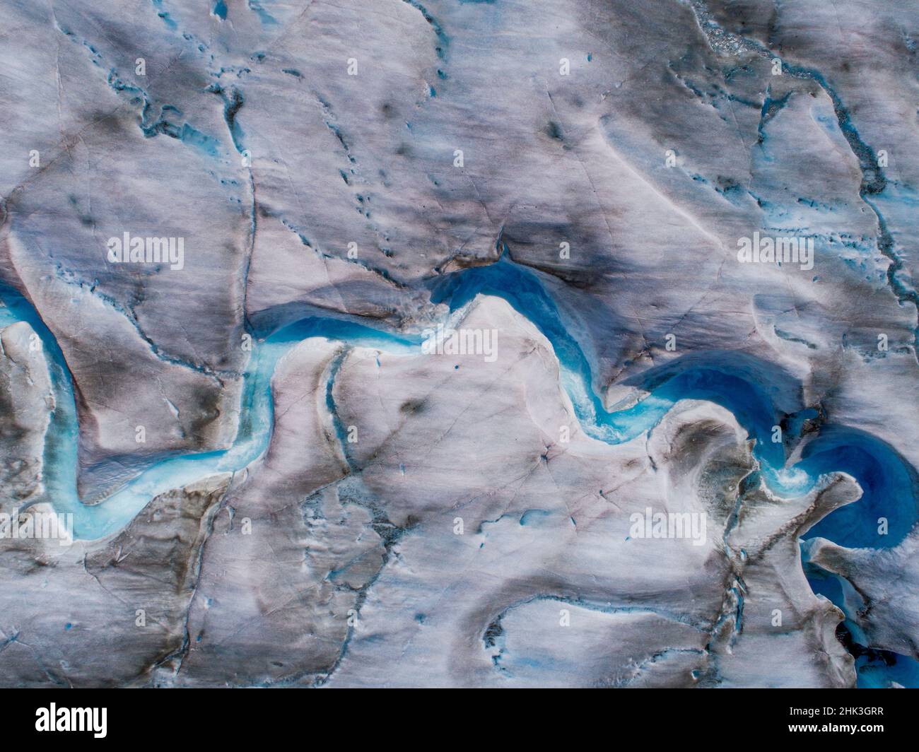 USA, Alaska, Tracy Arm-Fords Terror Wilderness, Overhead aerial view of ...