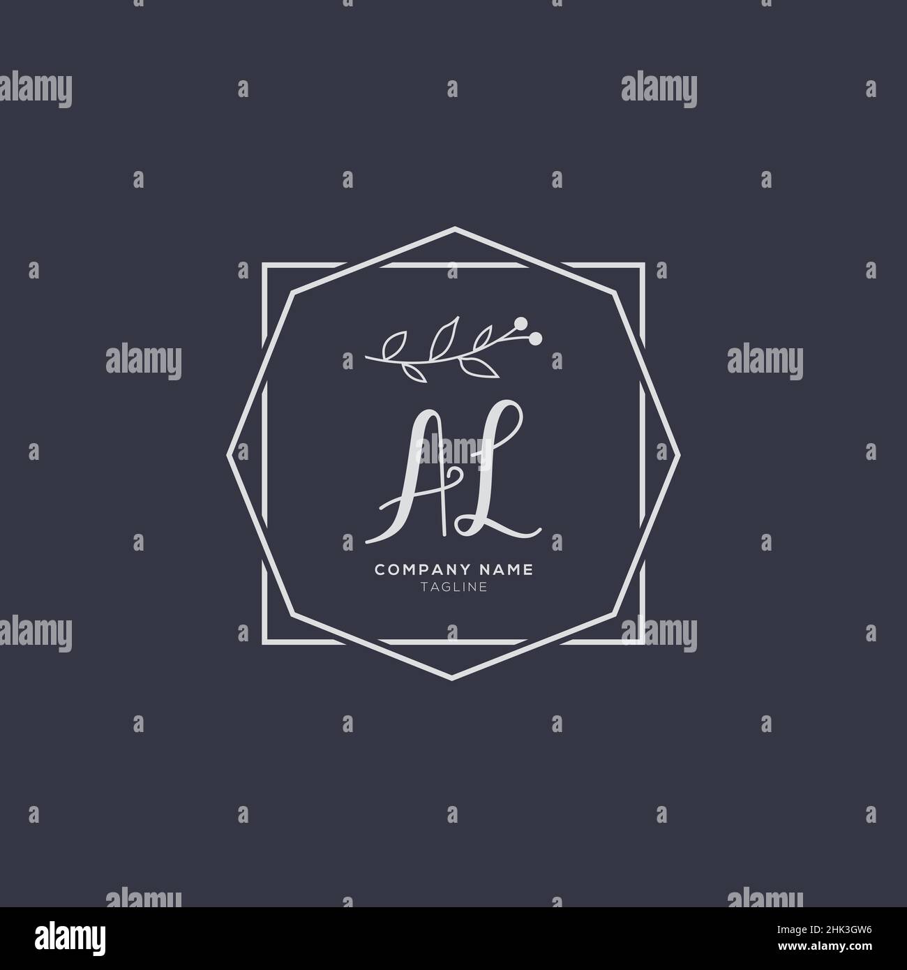 Graphic Floral Initial Alphabet AB flowers bouquet composition. Unique ...