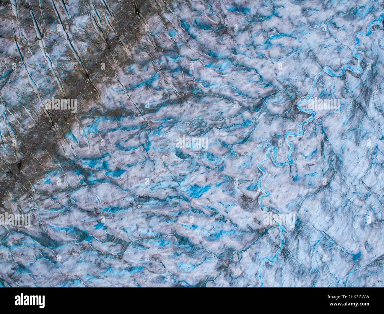 USA, Alaska, Tracy Arm-Fords Terror Wilderness, Overhead aerial view of ...