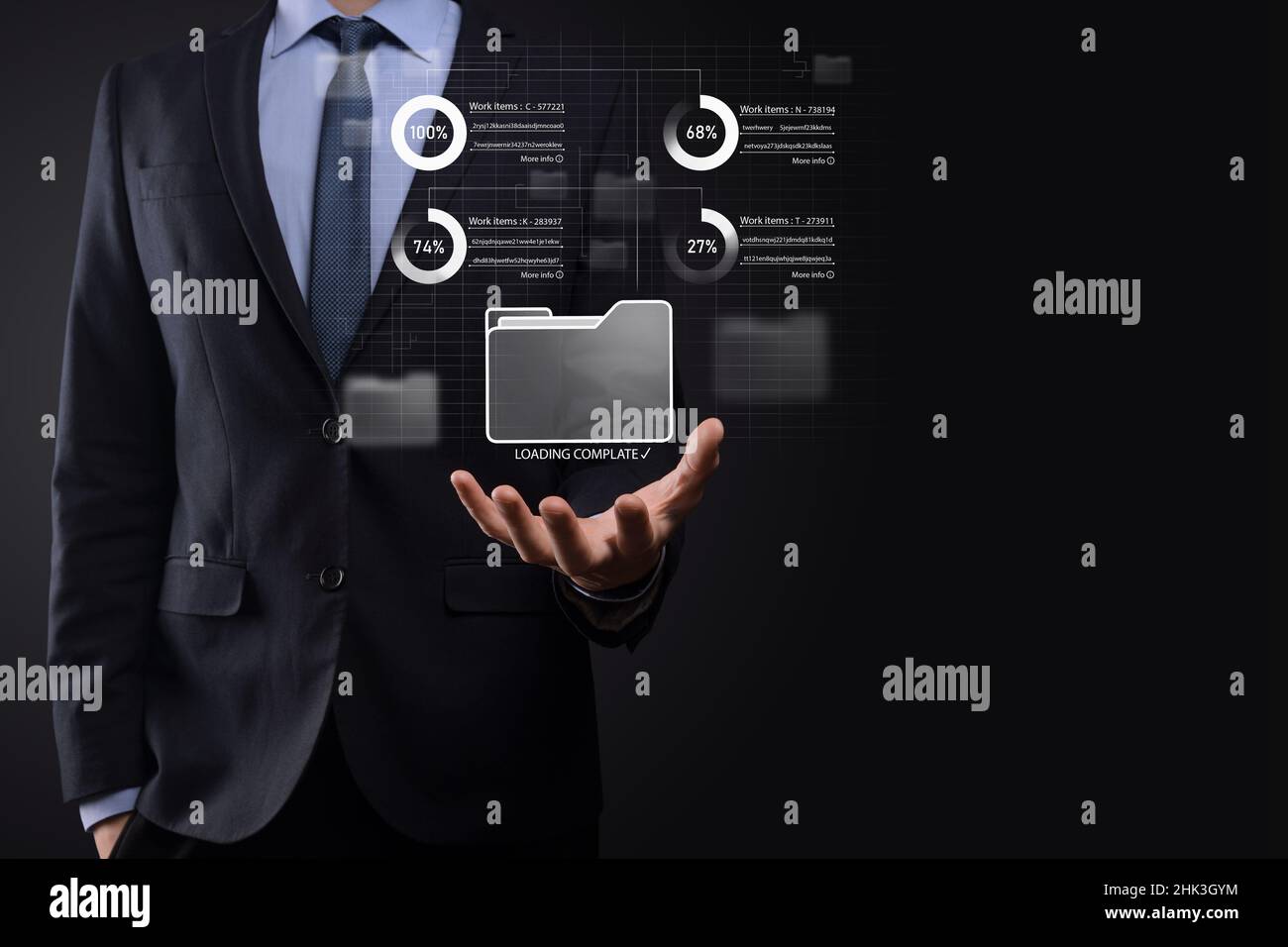 Business developer hand using board framework on virtual modern computer showing innovation ...