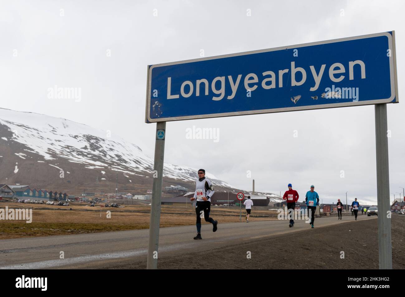 A marathon in Longyearbyen, Spitsbergen, Svalbard Islands, Norway Stock ...