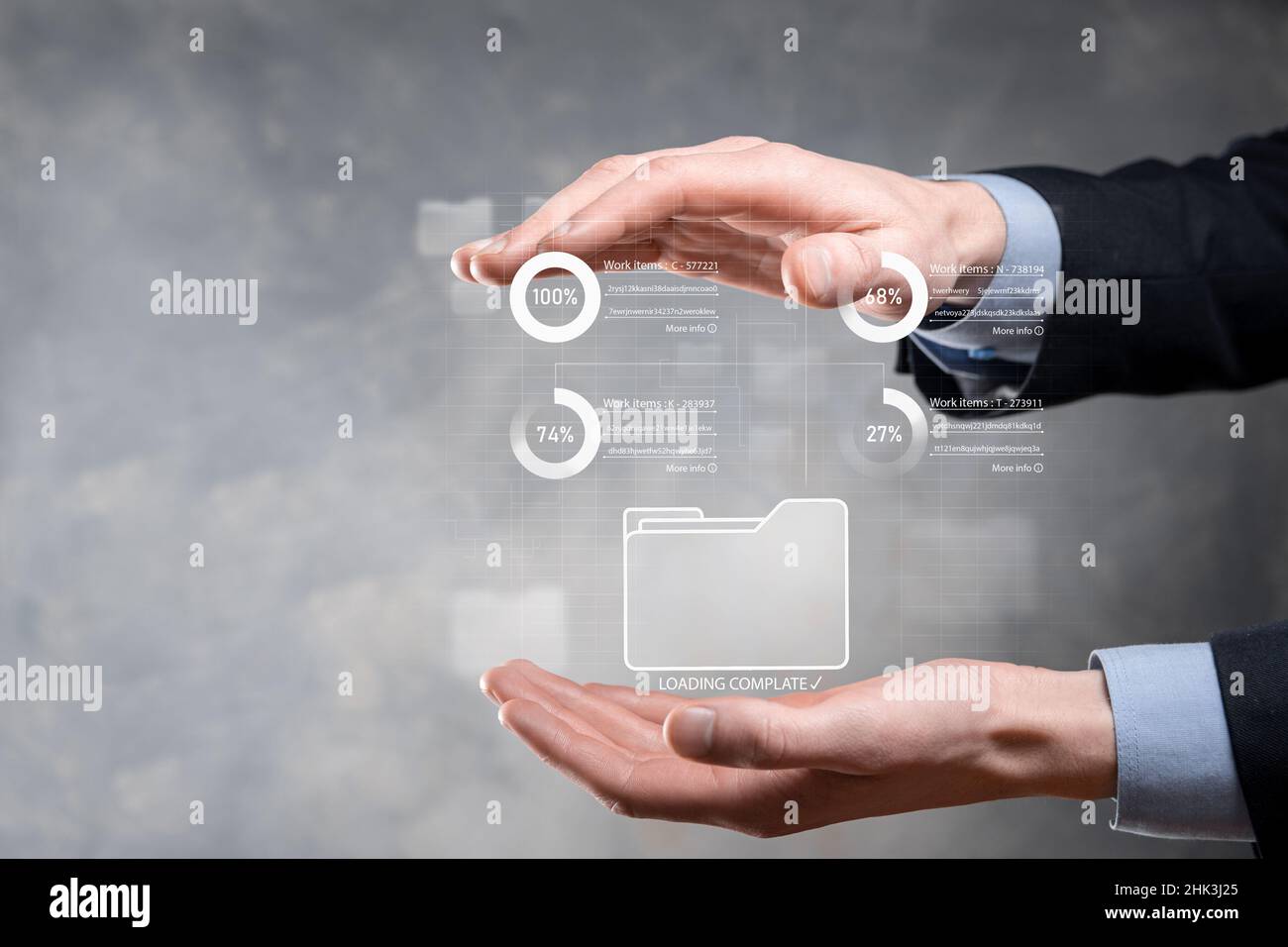 Business developer hand using board framework on virtual modern ...