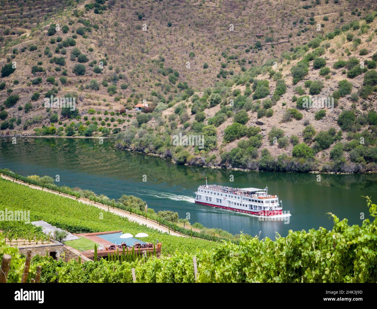 Portugal, Douro Valley. Douro River cruise in Portugal wine region and ...