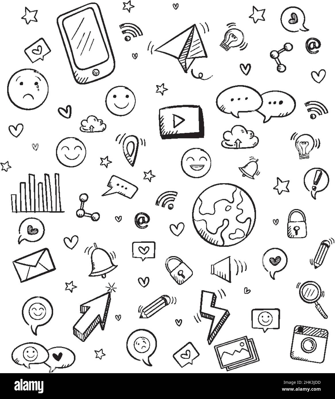 Hand drawn doodle icons set illustration Stock Vector Image & Art - Alamy