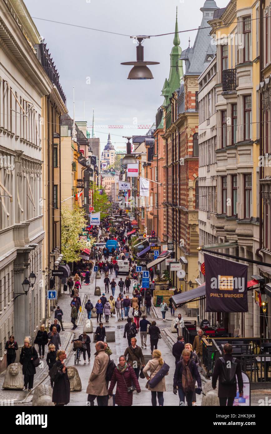 Sweden, Stockholm, Drottninggatan shopping street Stock Photo - Alamy