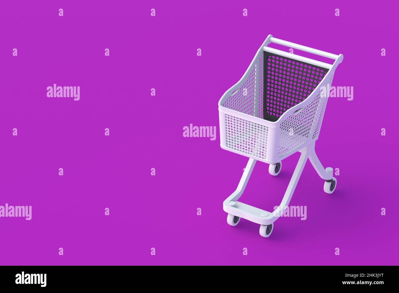 Modern plastic shopping cart trolley. Trade concept. Purchase of ...
