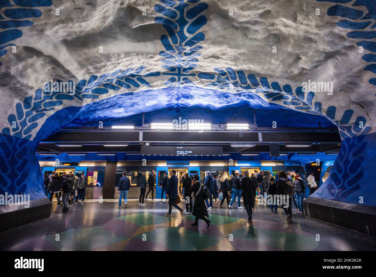 Sweden, Stockholm, Stockholm Underground Metro, T-Centralen Station ...