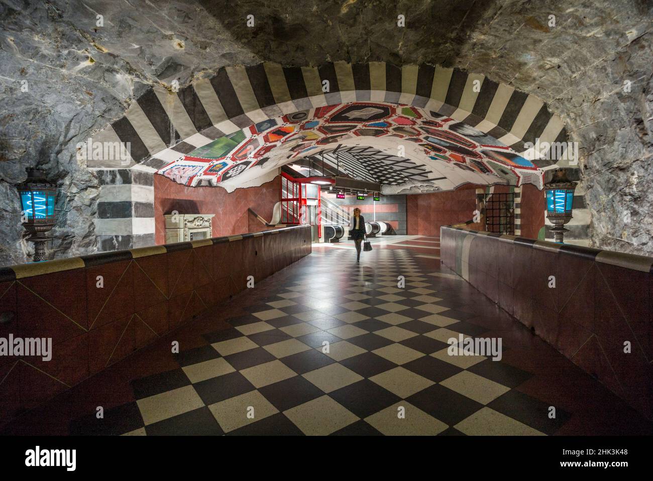 Sweden, Stockholm, Stockholm Underground Metro, Kungstradgarden Station ...