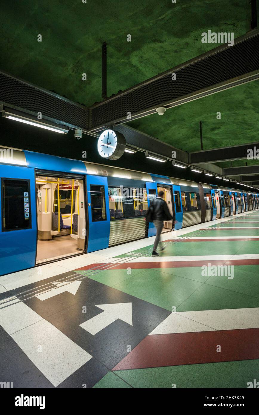 Sweden, Stockholm, Stockholm Underground Metro, Kungstradgarden Station ...