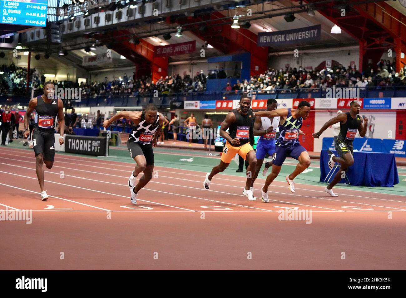 Christian Coleman (USA), second from left, defeats Trayvon Bromell (USA ...