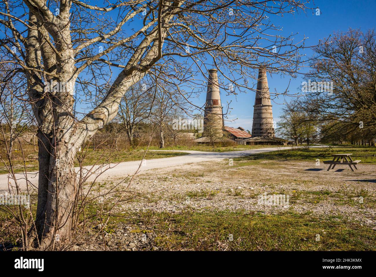 Sweden, Gotland Island, Bungenas, former chalk mine and military base ...
