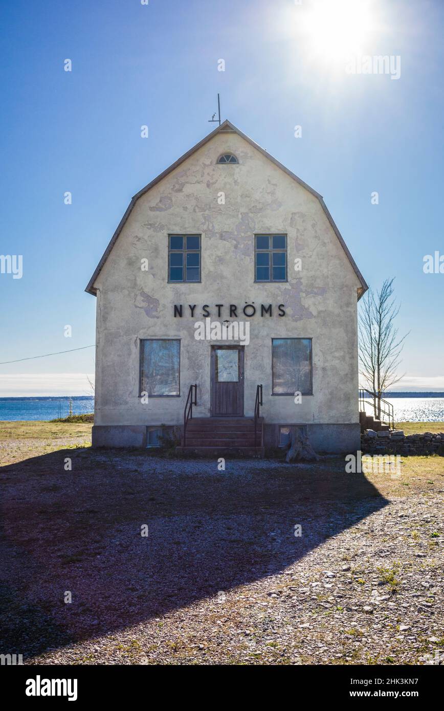 Sweden, Gotland Island, Bungenas, former chalk mine and military base ...