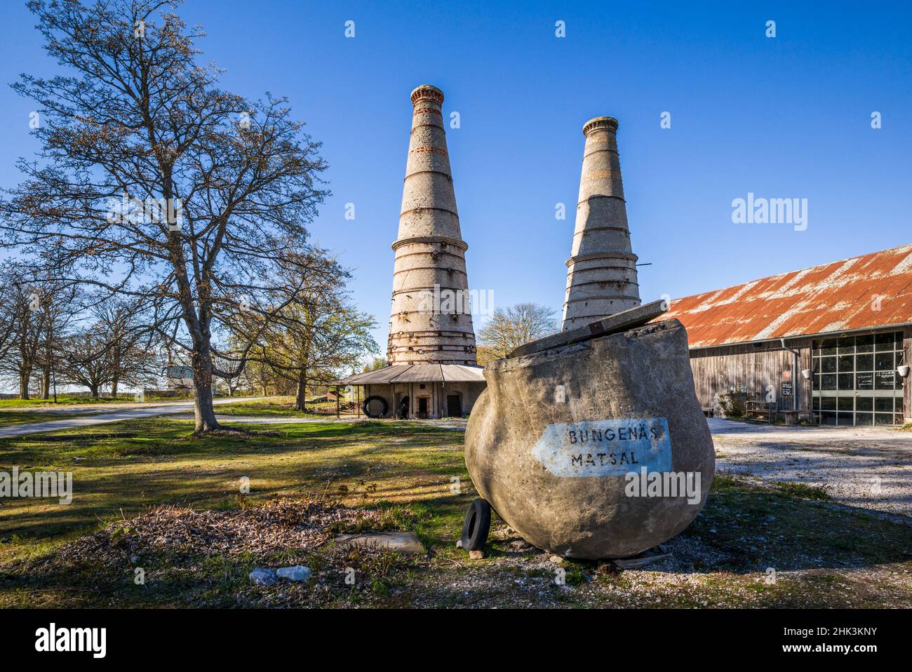 Sweden, Gotland Island, Bungenas, former chalk mine and military base ...