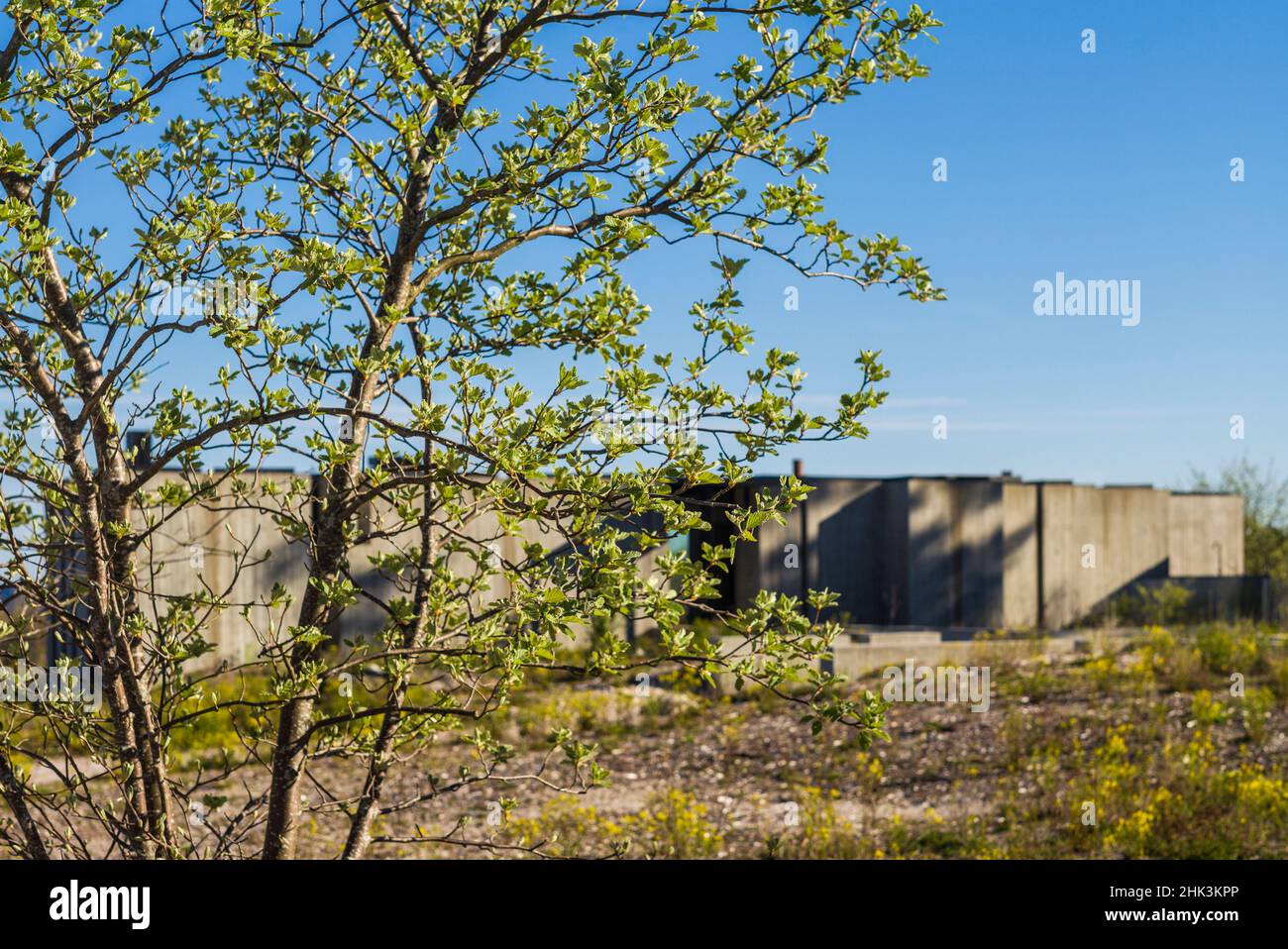 Sweden, Gotland Island, Bungenas, former chalk mine and military base ...