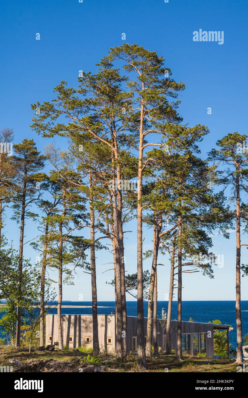 Sweden, Gotland Island, Bungenas, former chalk mine and military base ...