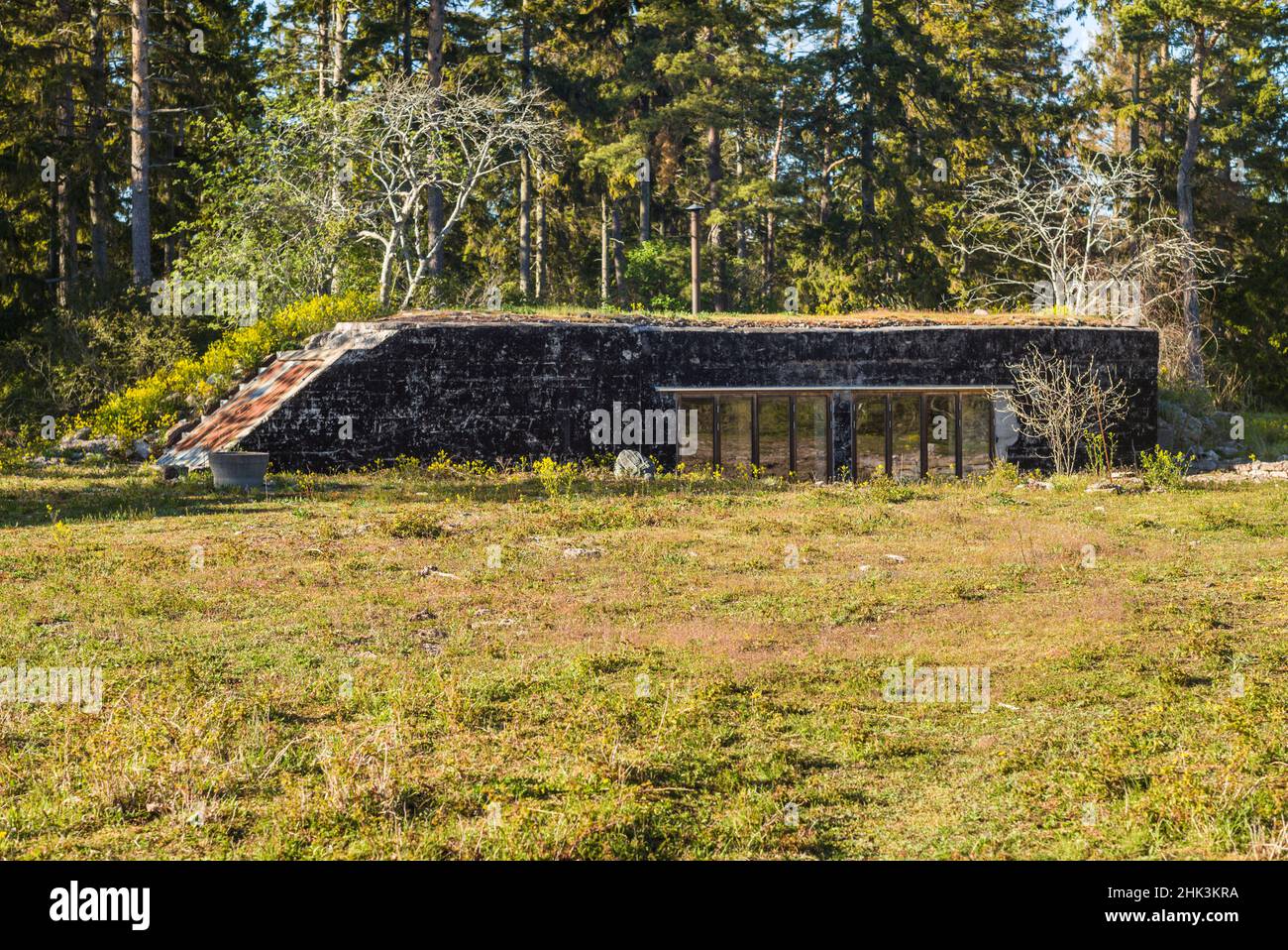 Sweden, Gotland Island, Bungenas, former chalk mine and military base ...