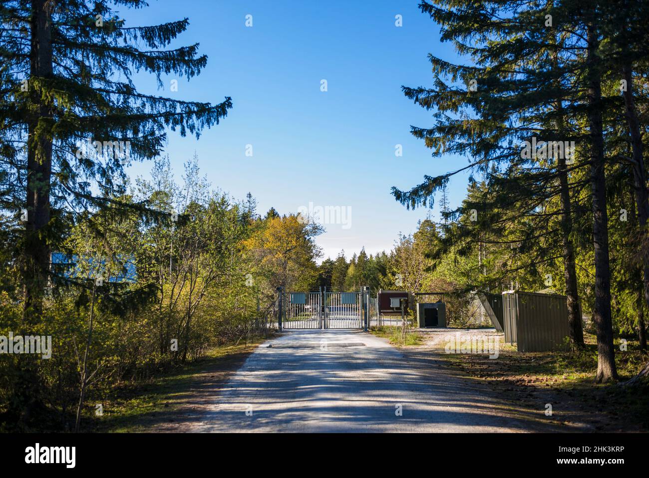 Sweden, Gotland Island, Bungenas, former chalk mine and military base ...