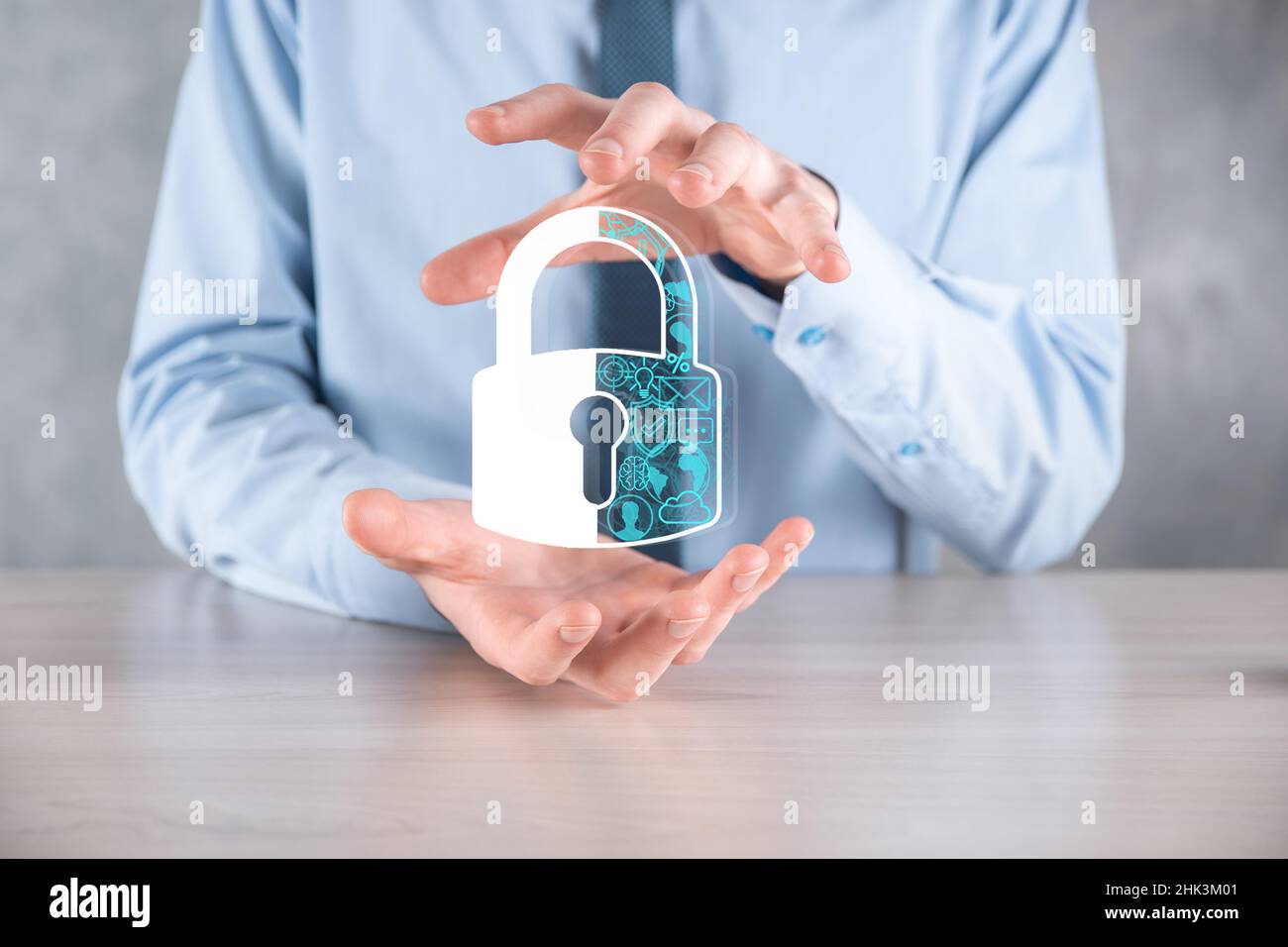 Cyber Security Network Padlock Icon And Internet Technology Networking