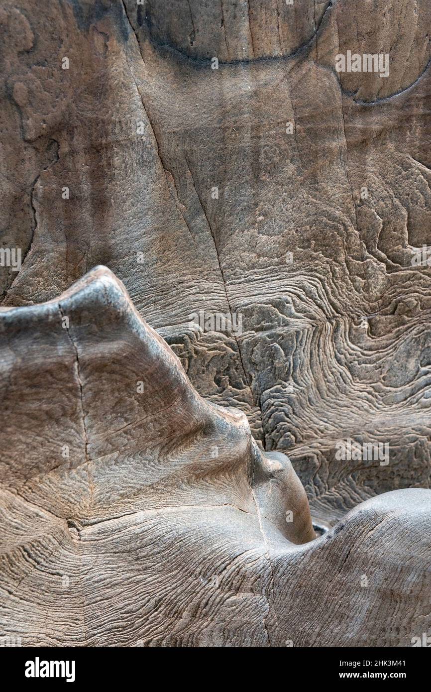 USA, Arizona. Geological formations, canyon wall detail, Clear Creek ...