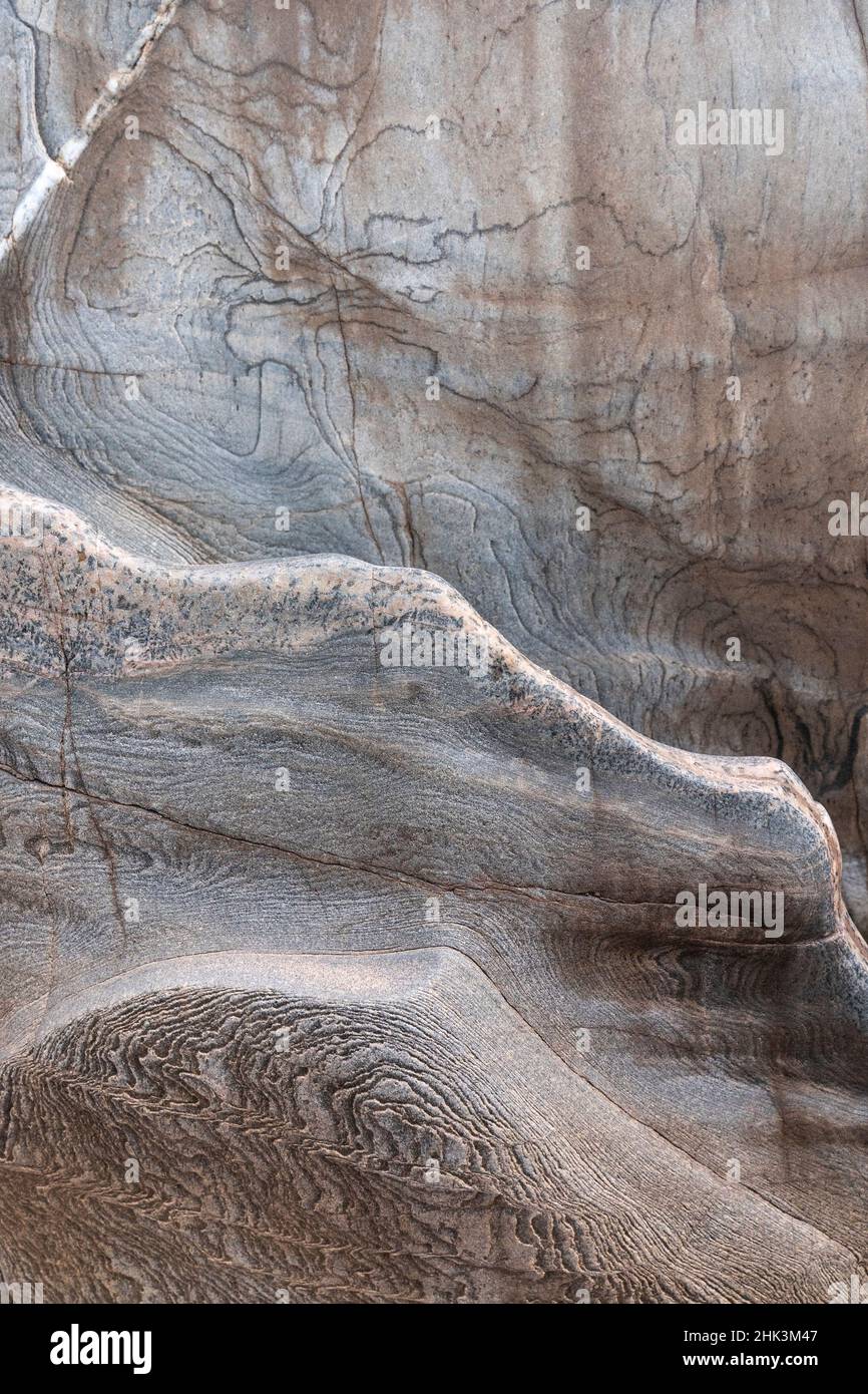 USA, Arizona. Geological formations, canyon wall detail, Clear Creek ...