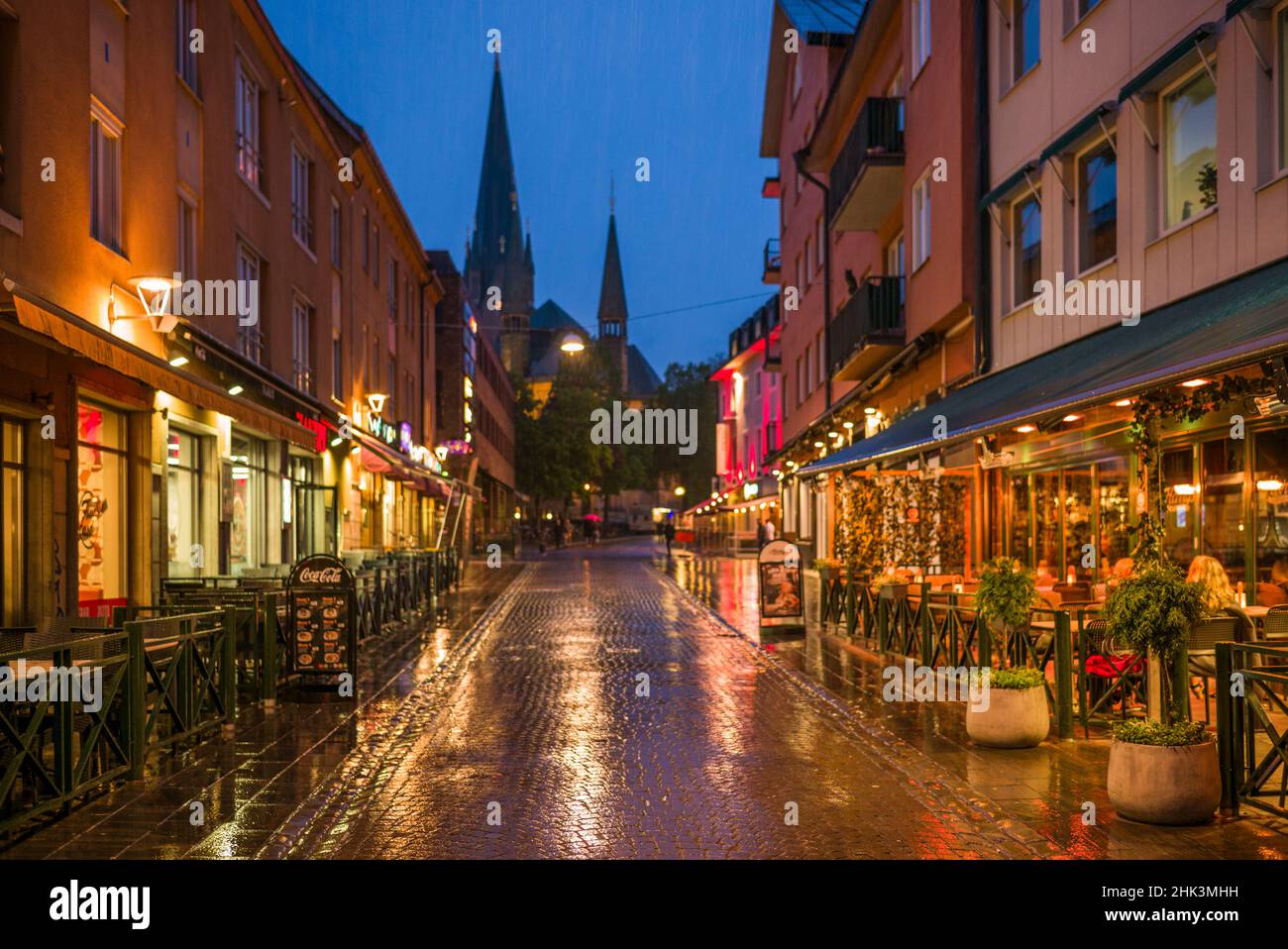 Sweden, Linkoping, Linkoping domkyrka cathedral, as seen from Agatan ...