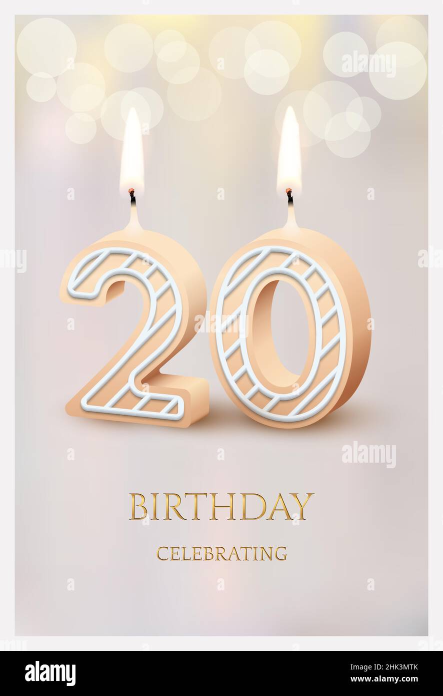 Birthday cake candles number 20 Stock Vector Images - Alamy