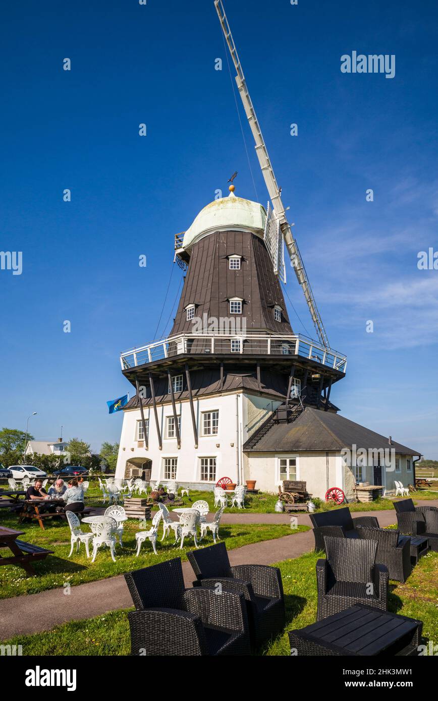 Sweden, Oland Island, Sandvik, large wooden windmill Stock Photo - Alamy