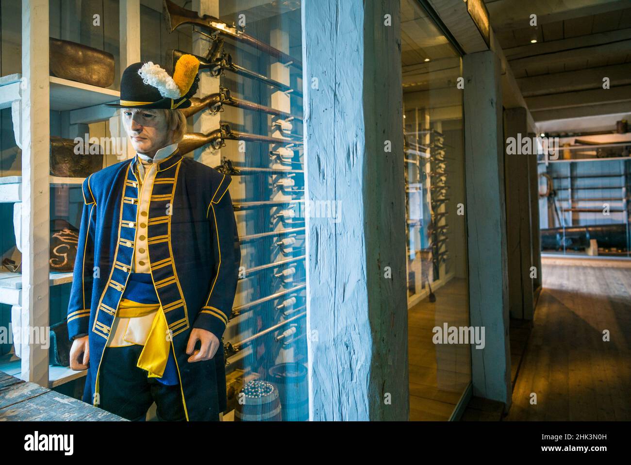 Southern Sweden, Karlskrona, Marinmuseum, interior of 19th century ...