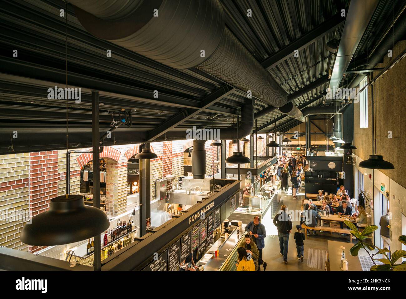 Sweden, Scania, Malmo, Malmo Saluhall food hall, interior Stock Photo ...