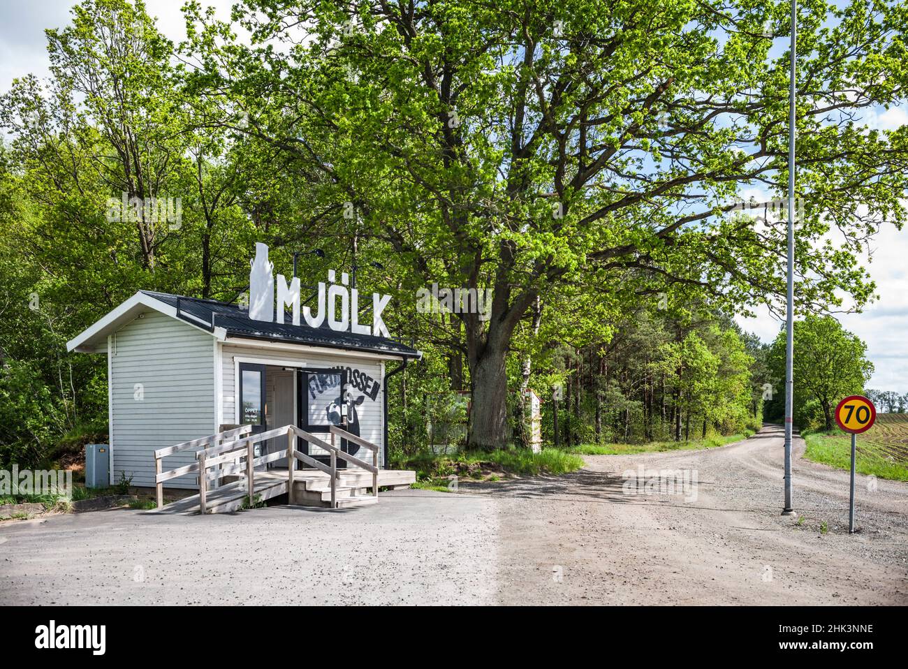 Sweden, Scania, Hassleholm, outdoor farm milk shop Stock Photo - Alamy