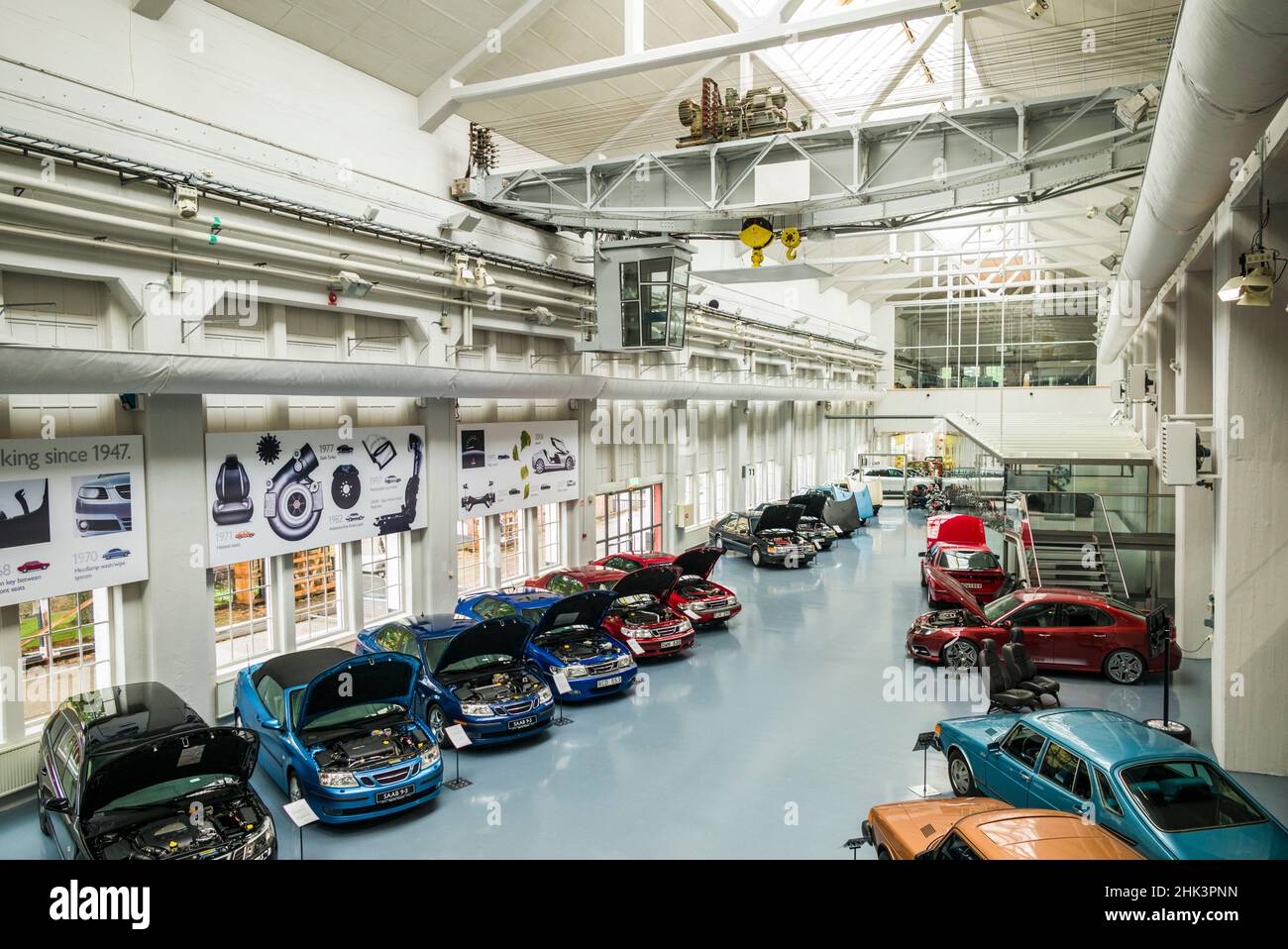 Sweden, Vastragotland, Trollhattan, Saab Car Museum, gallery of late ...