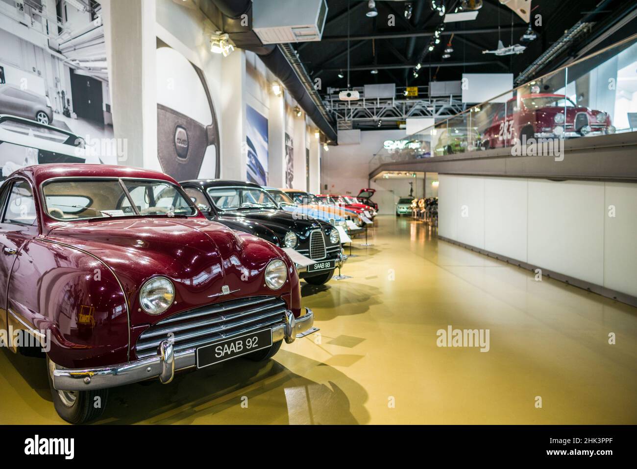 Sweden, Vastragotland, Trollhattan, Saab Car Museum, gallery of early ...