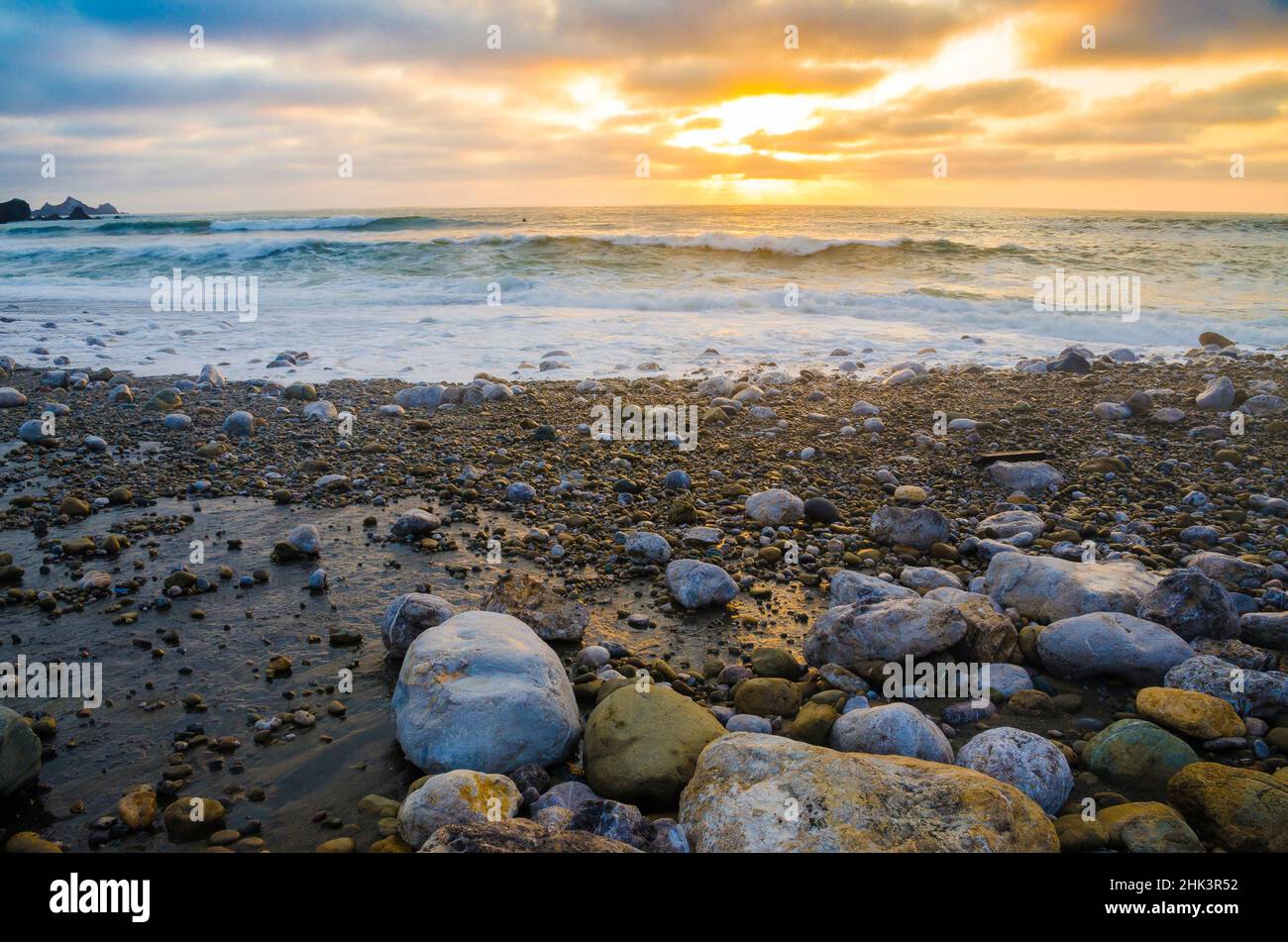 Rockaway Beach Sunset, Pacifica, California, USA Stock Photo - Alamy