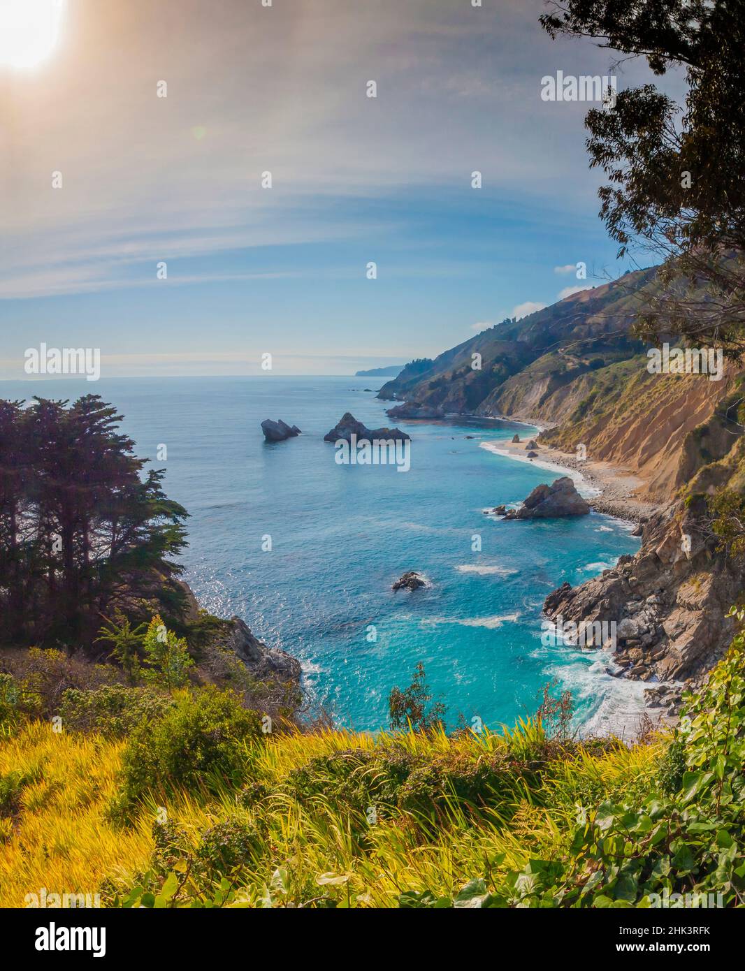 Coastal Cliffs at Sunset, Julia Pfeiffer Burns State Park, Big Sur ...