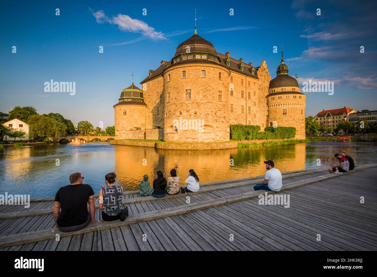 Sweden, Narke, Orebro, Orebro Castle, exterior with people Stock Photo ...