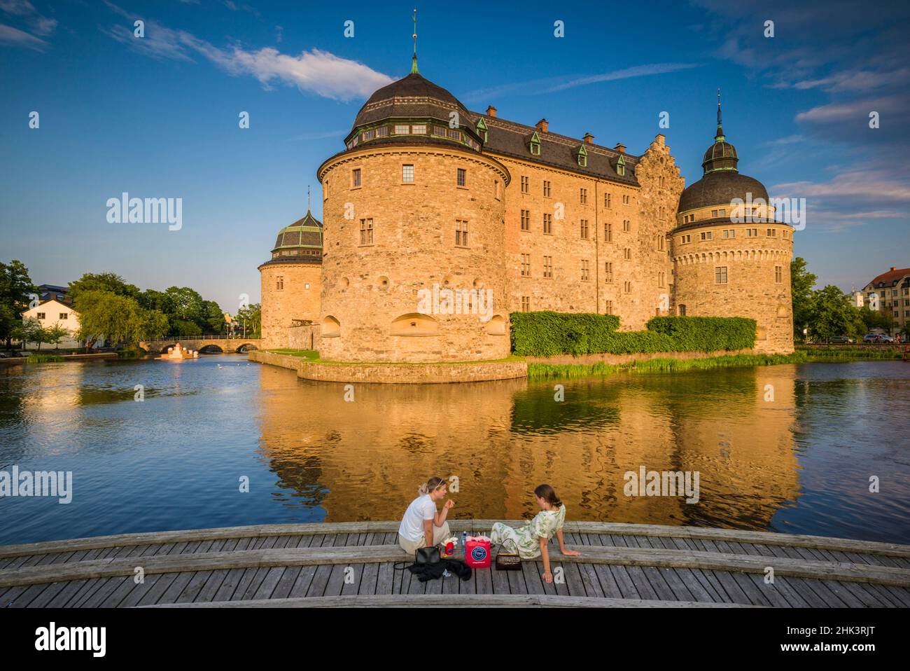 Sweden, Narke, Orebro, Orebro Castle, exterior with people Stock Photo ...
